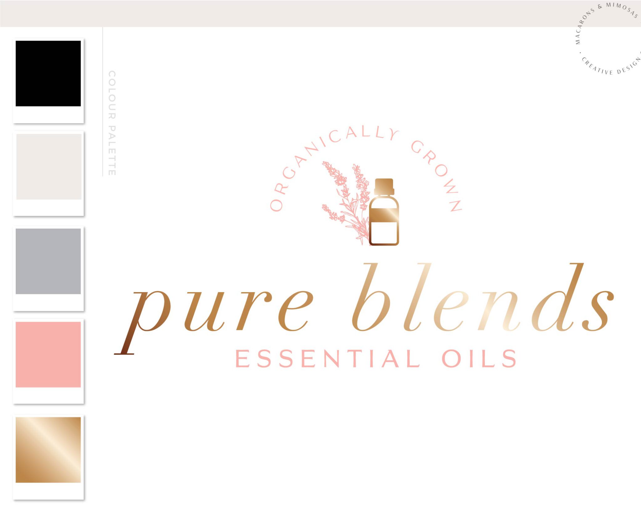 Pure Blends Logo Design • Macarons and Mimosas