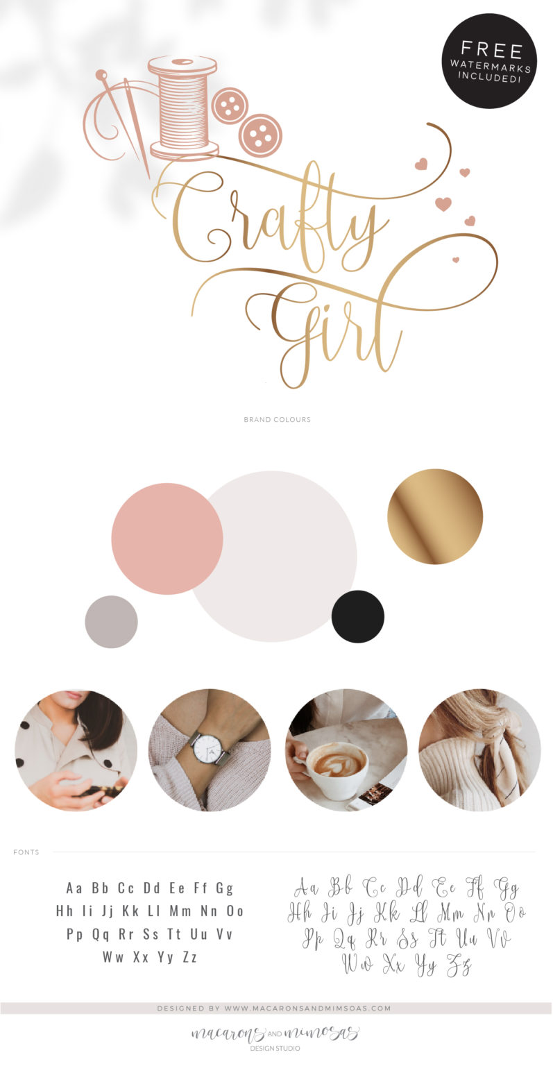 Crafty Girl Logo Design • Macarons and Mimosas