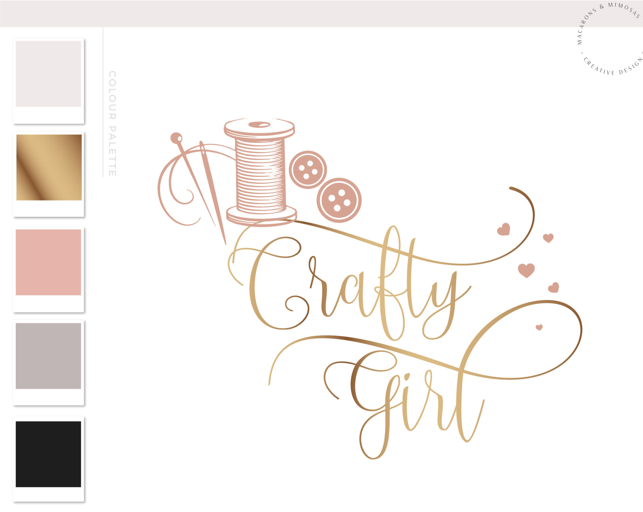 Crafty Girl Logo Design • Macarons and Mimosas
