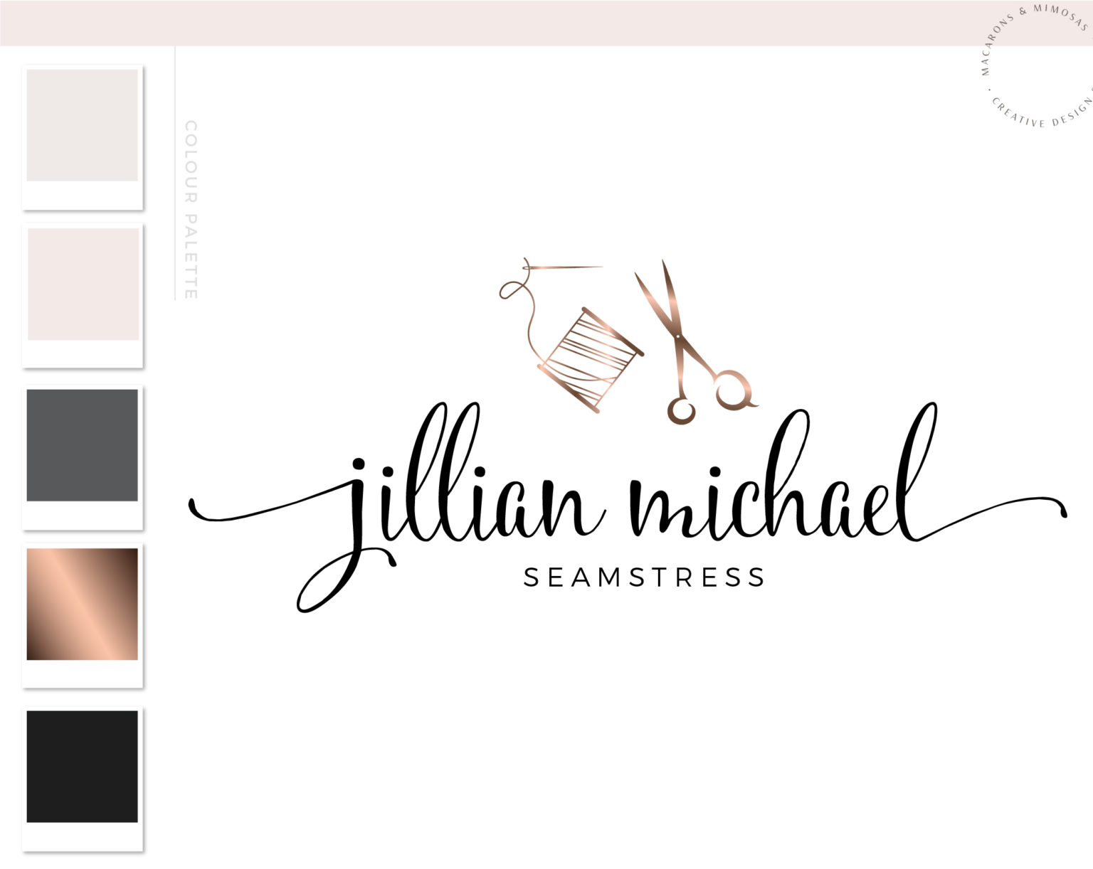 Jillian Michael Logo Design • Macarons and Mimosas