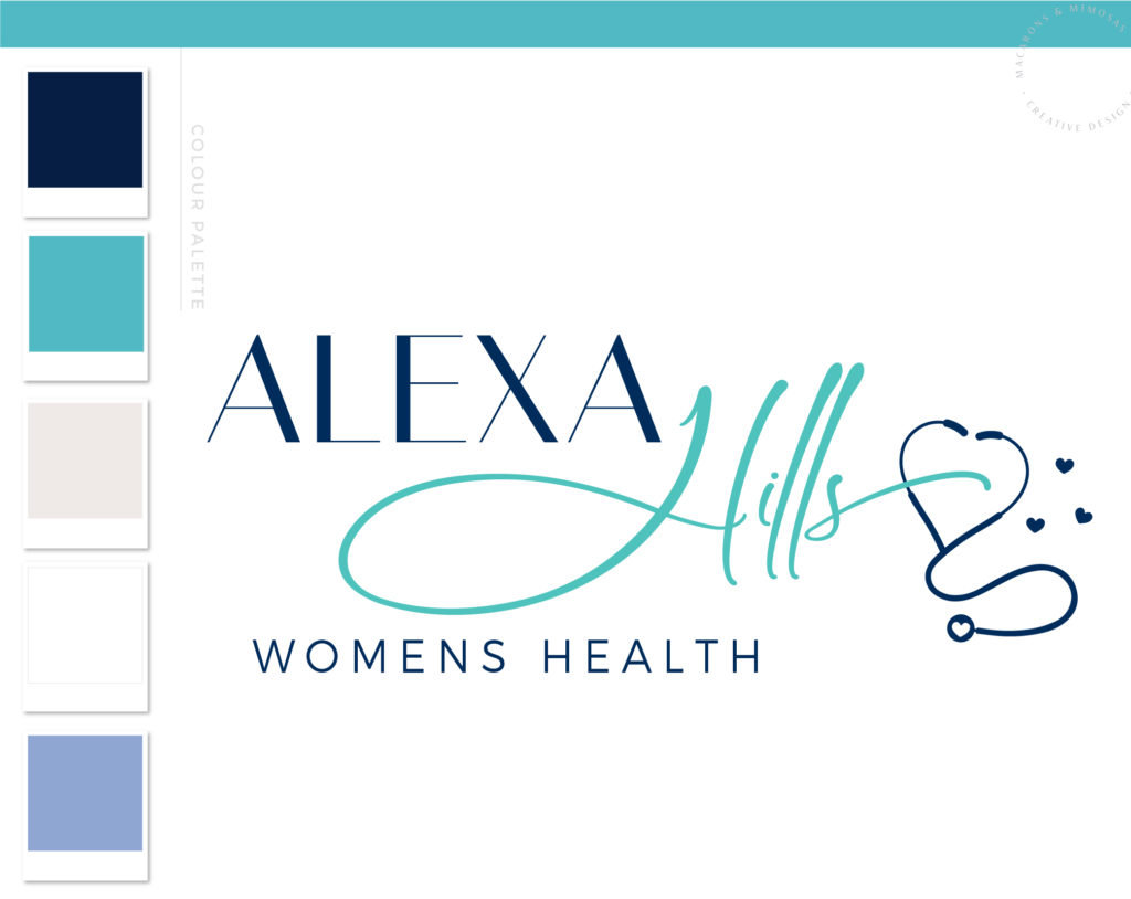 Alexa Hills Logo Design • Macarons and Mimosas