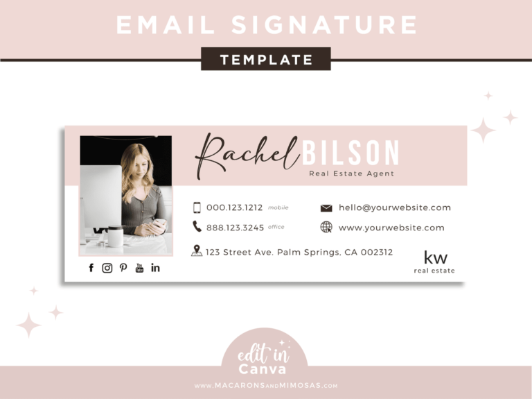 Professional Email Signature Template • Macarons and Mimosas