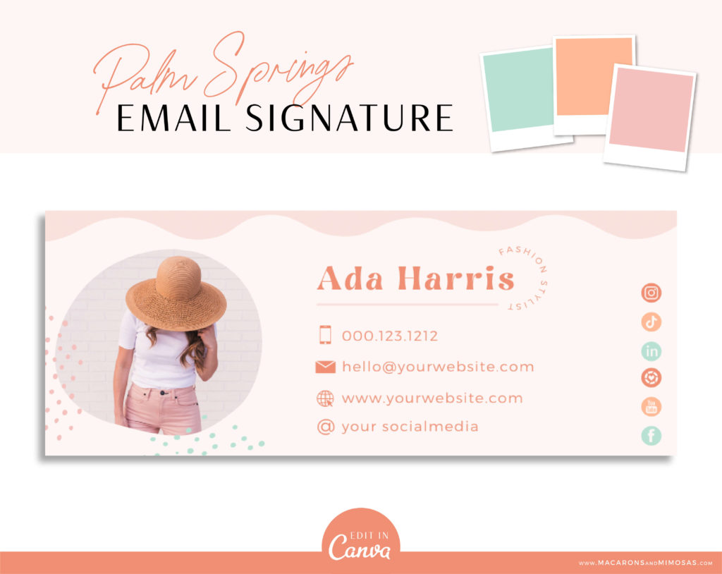 modern email signature design • Macarons and Mimosas