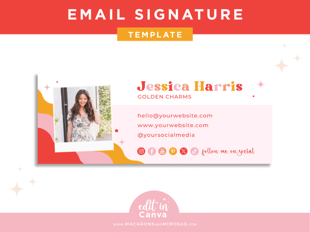 Business Owner Email Signature • Macarons and Mimosas