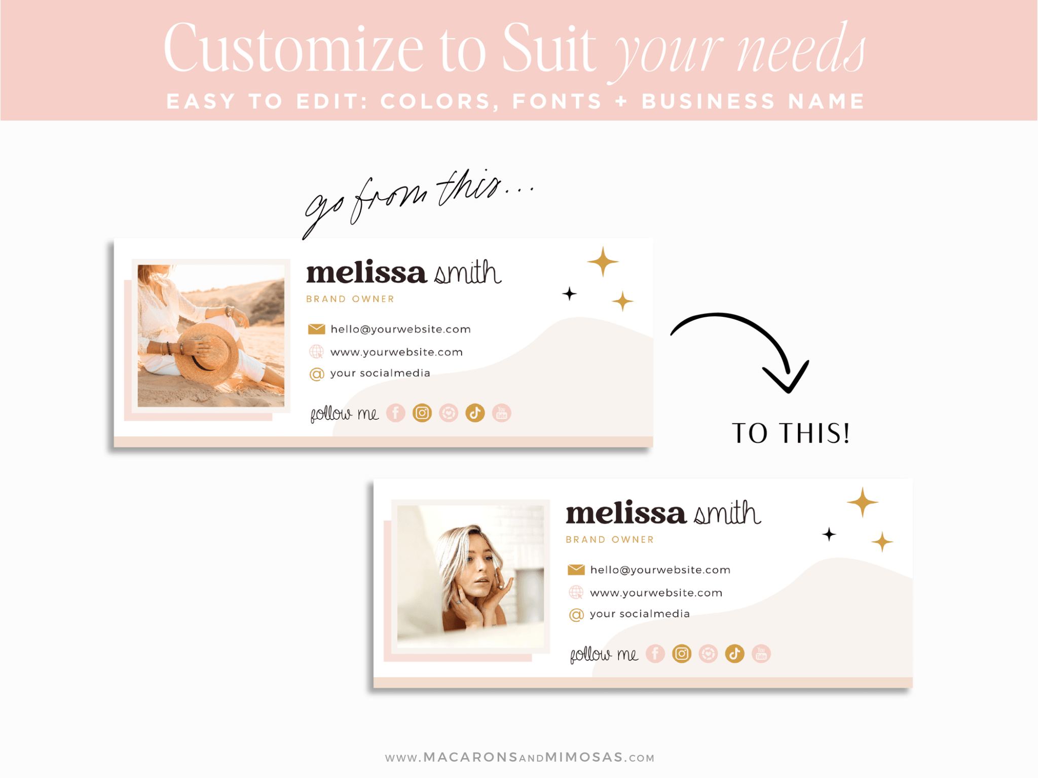 Pretty Email Signature Template • Macarons and Mimosas