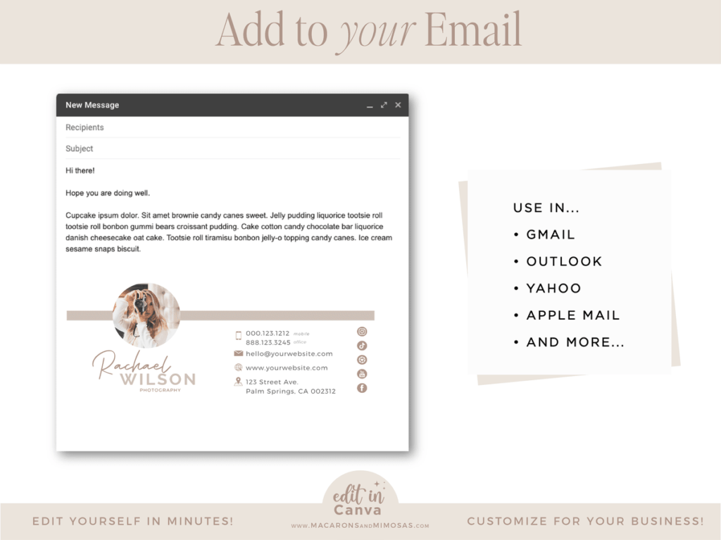 Real Estate Agent Email Signature Template • Macarons and Mimosas