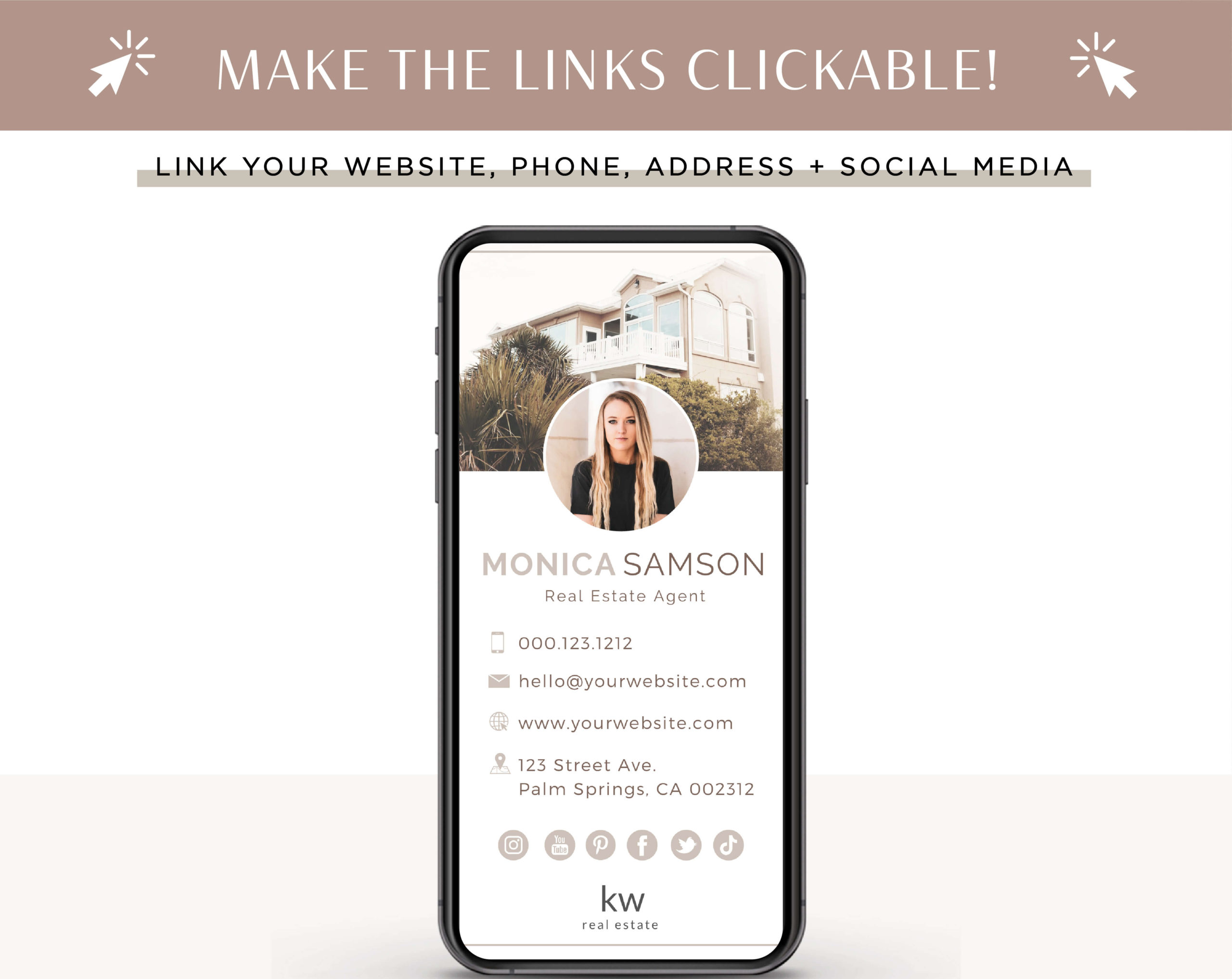 Digital Business Card Template Macarons And Mimosas