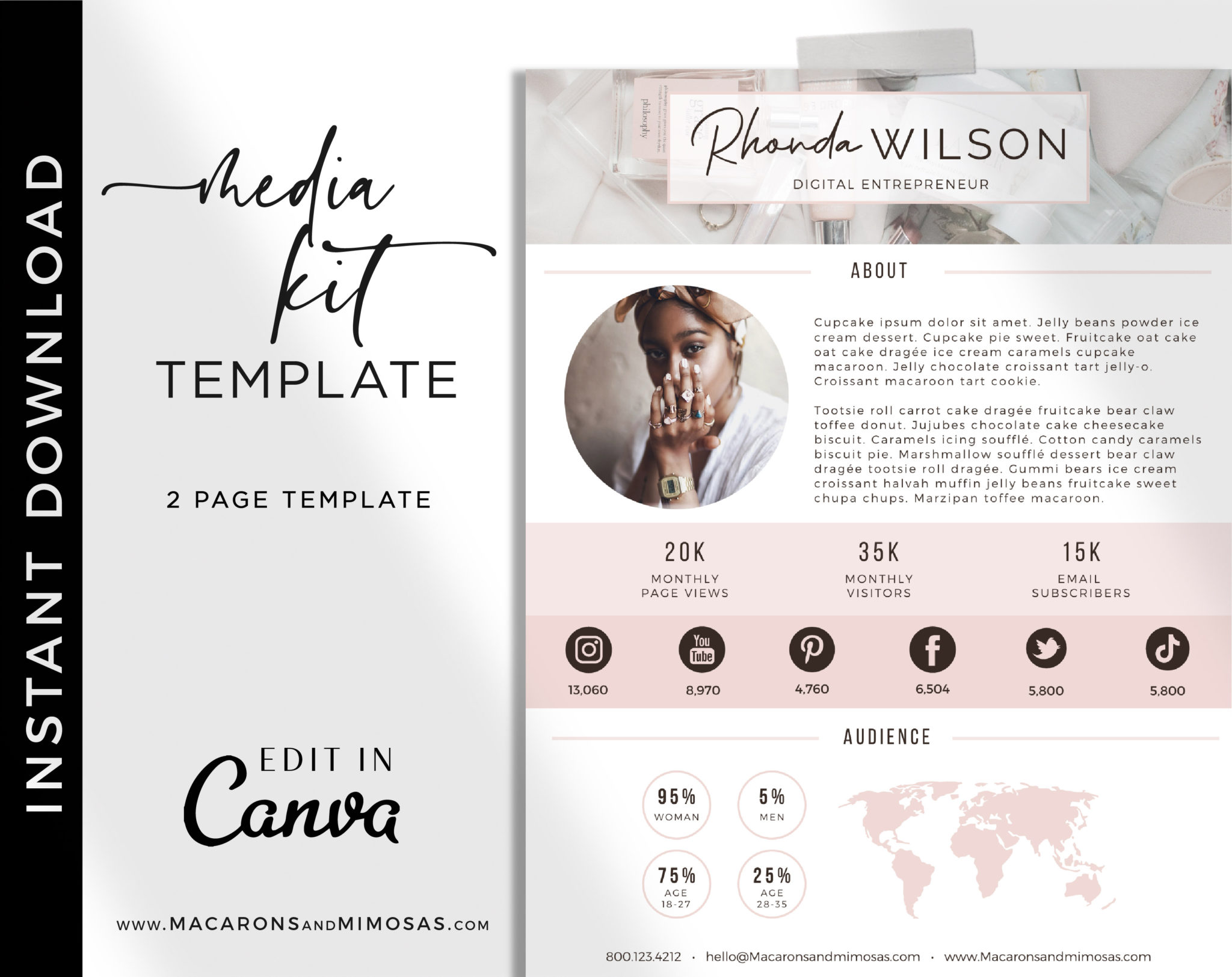 Pretty media kit examples • Macarons and Mimosas