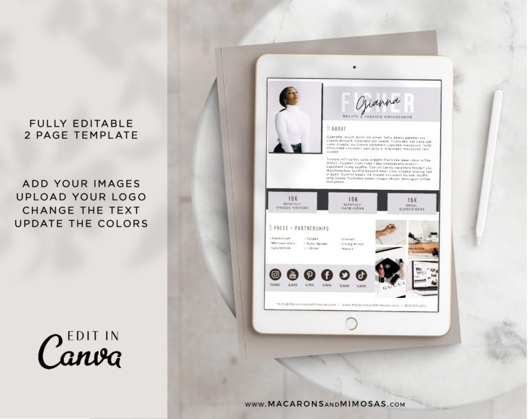 Best media kit examples • Macarons and Mimosas