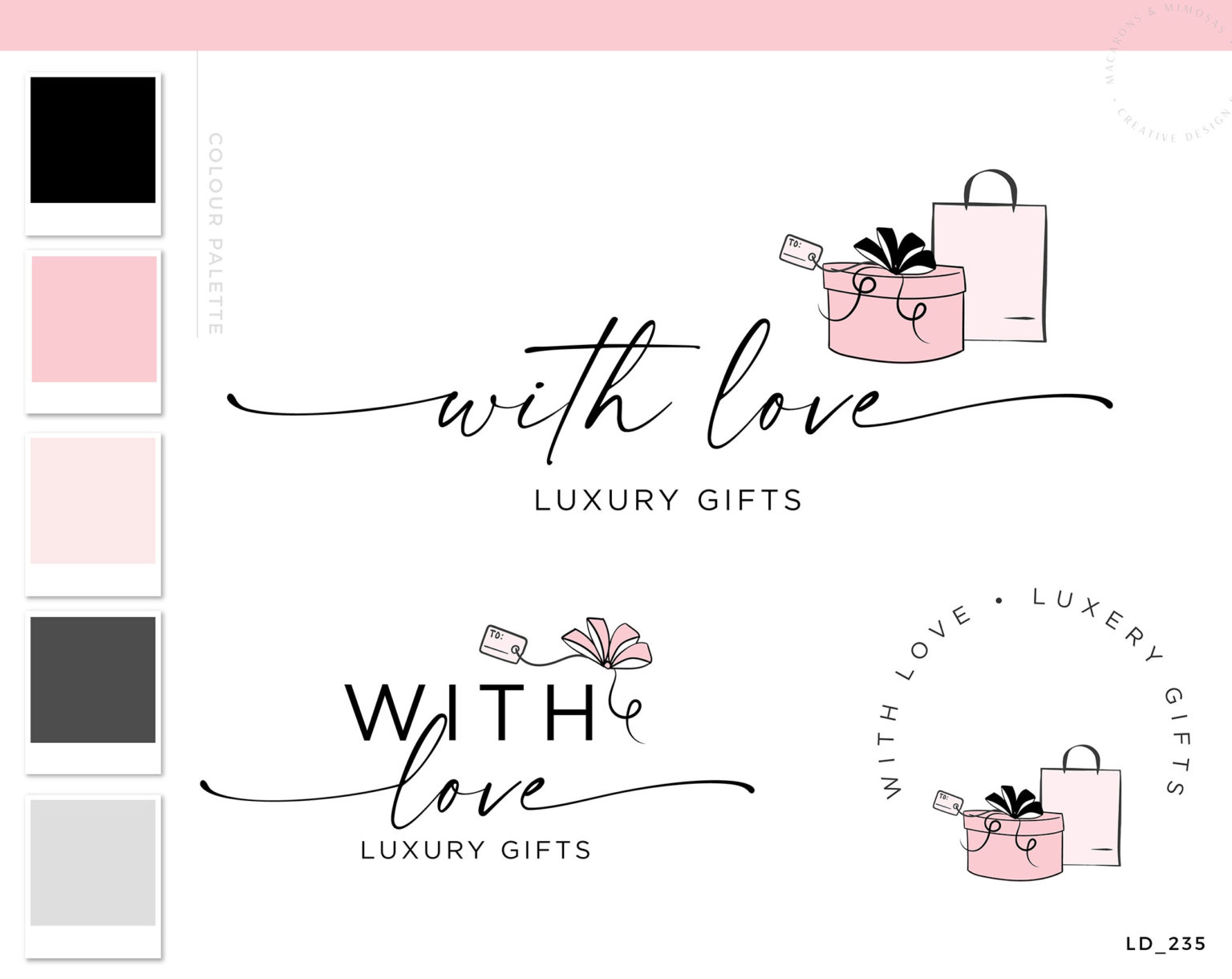 subscription box logo design • Macarons and Mimosas