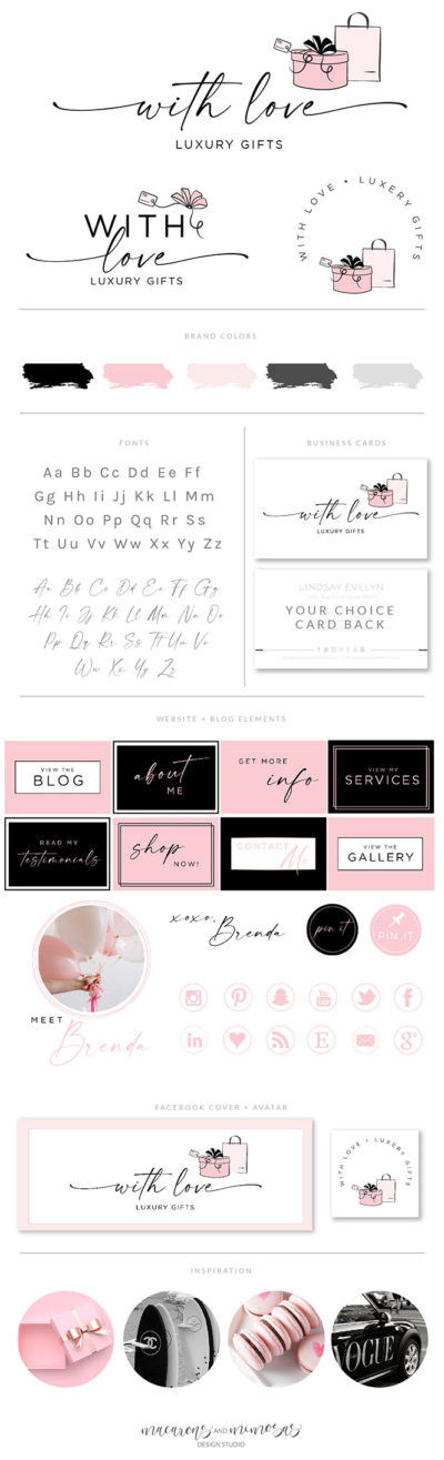 subscription box logo design • Macarons and Mimosas