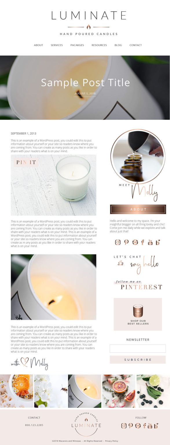 Candle Website Design Template • Wordpress Responsive