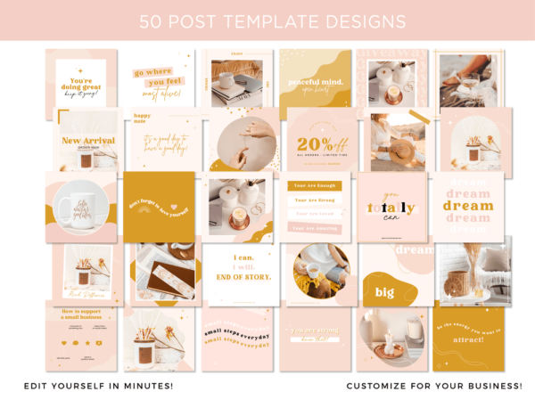 Boho Instagram Templates Canva • Macarons and Mimosas