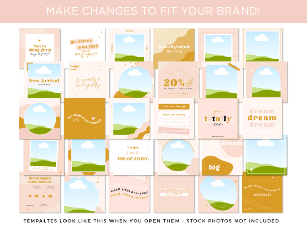 Boho Instagram Templates Canva • Macarons and Mimosas