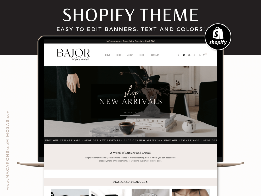 Modern Typeface Logo Design Set • Macarons and Mimosas