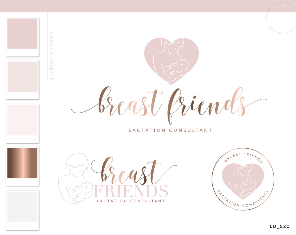 Midwife Breastfeeding Logo Design • Macarons and Mimosas