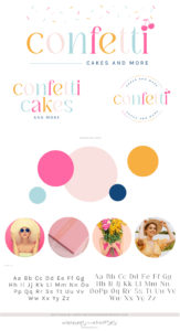 Confetti Birthday Logo Design • Macarons and Mimosas
