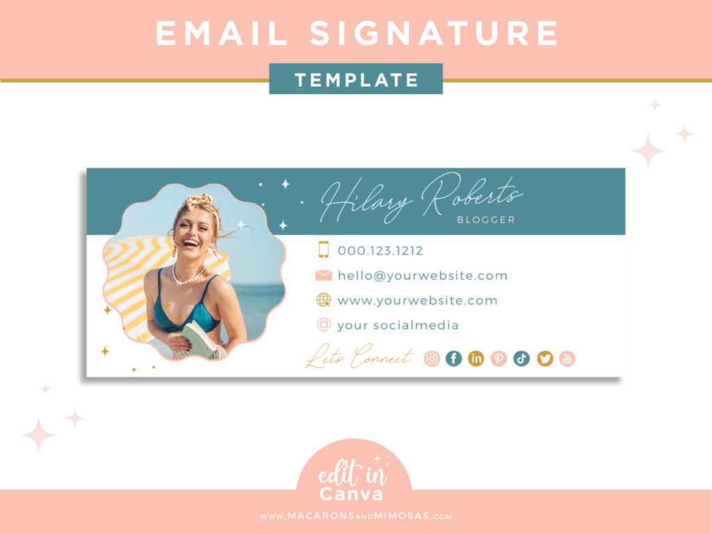 Colorful Boho Email Signature Template • Macarons and Mimosas