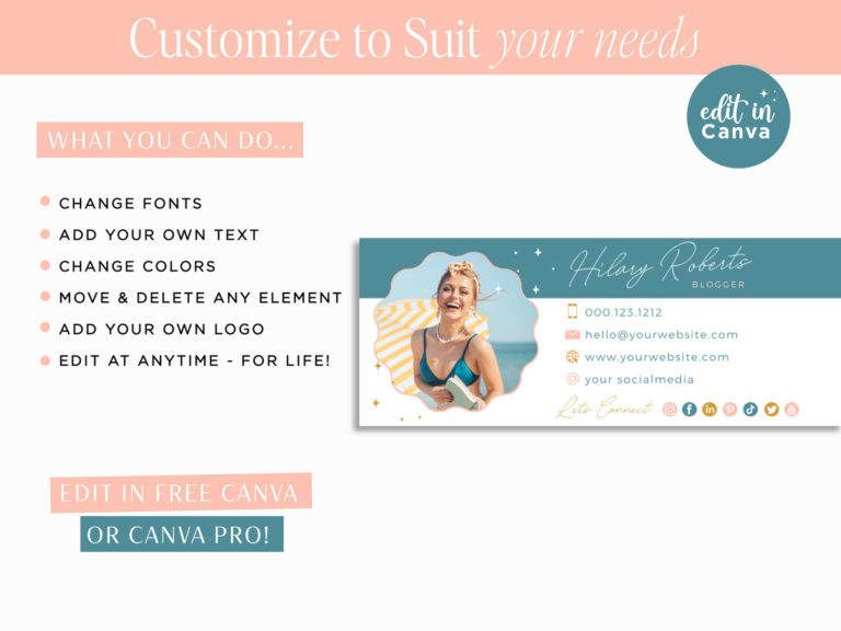 Colorful Boho Email Signature Template • Macarons and Mimosas