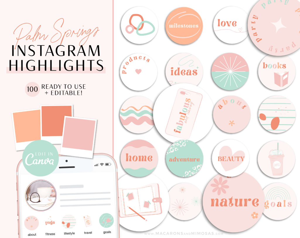 Pastel Colors Instagram Highlight Covers • Macarons and Mimosas
