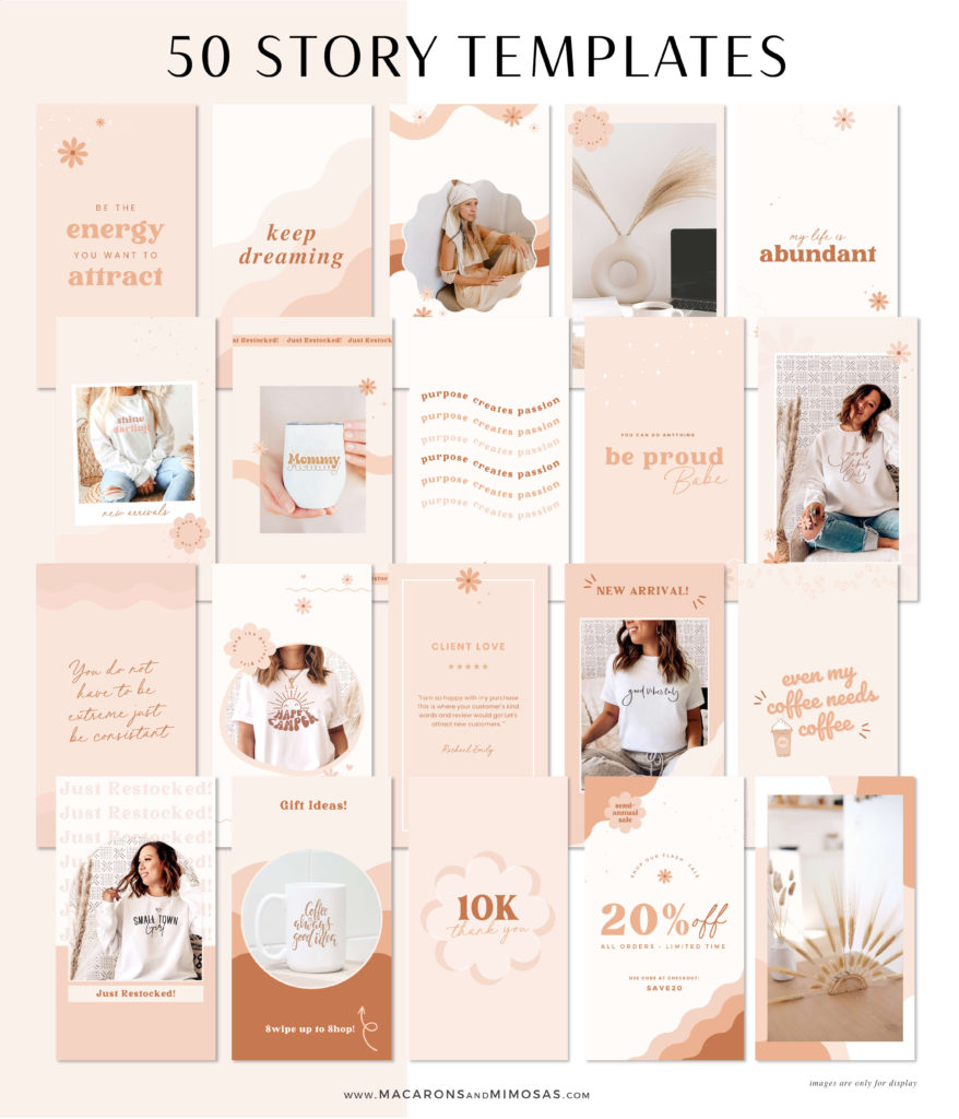 Neutral Boho Instagram Post Templates • Macarons and Mimosas