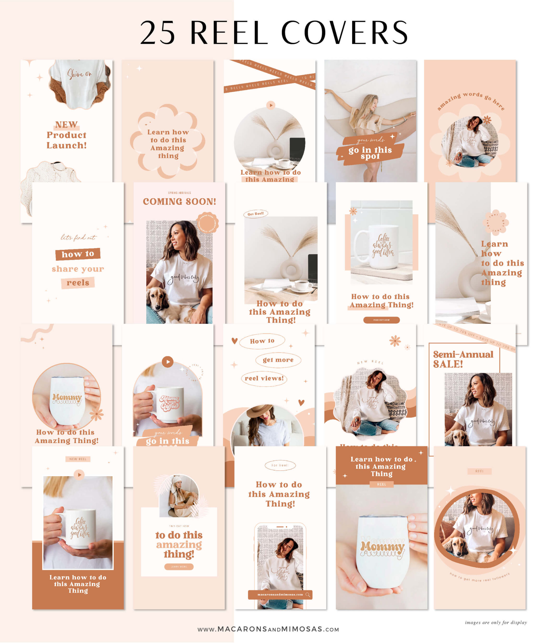 Neutral Boho Instagram Reel Templates Macarons And Mimosas
