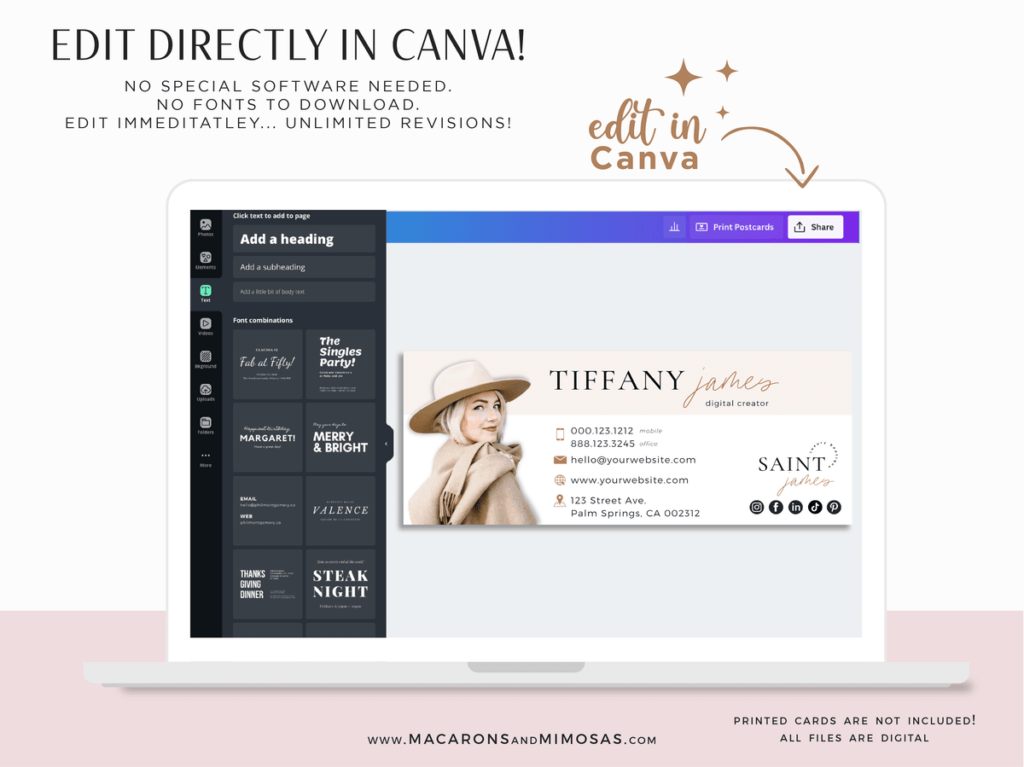 Neutral boho Email Signature Template • Macarons and Mimosas