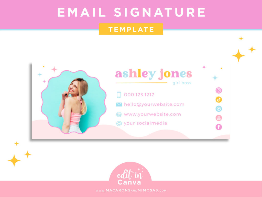 Bright Boho Canva Email Template • Macarons and Mimosas
