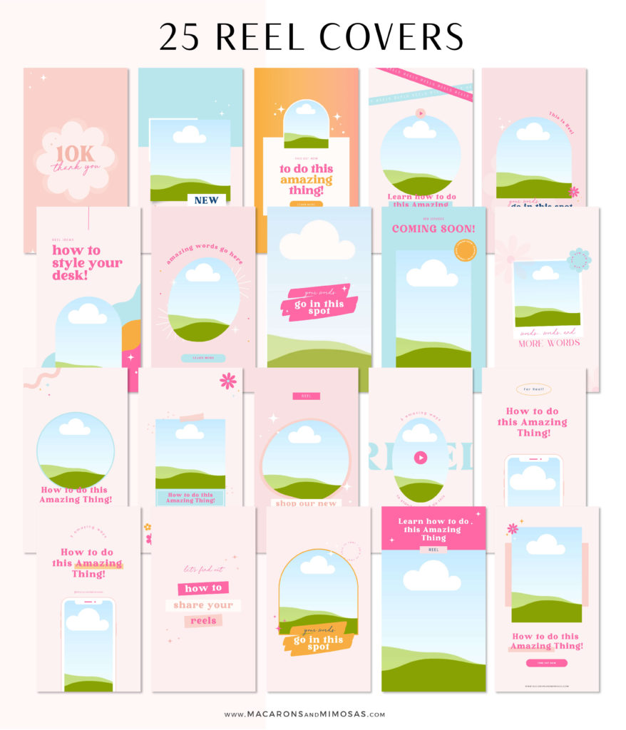 Colorful Retro Instagram Reels Templates • Macarons and Mimosas