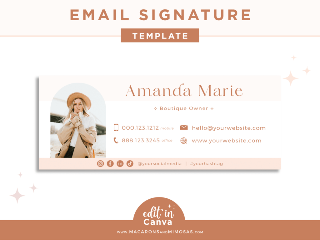 Neutral Boho Canva Email Template • Macarons and Mimosas