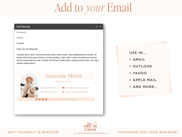 Neutral Boho Canva Email Template • Macarons and Mimosas