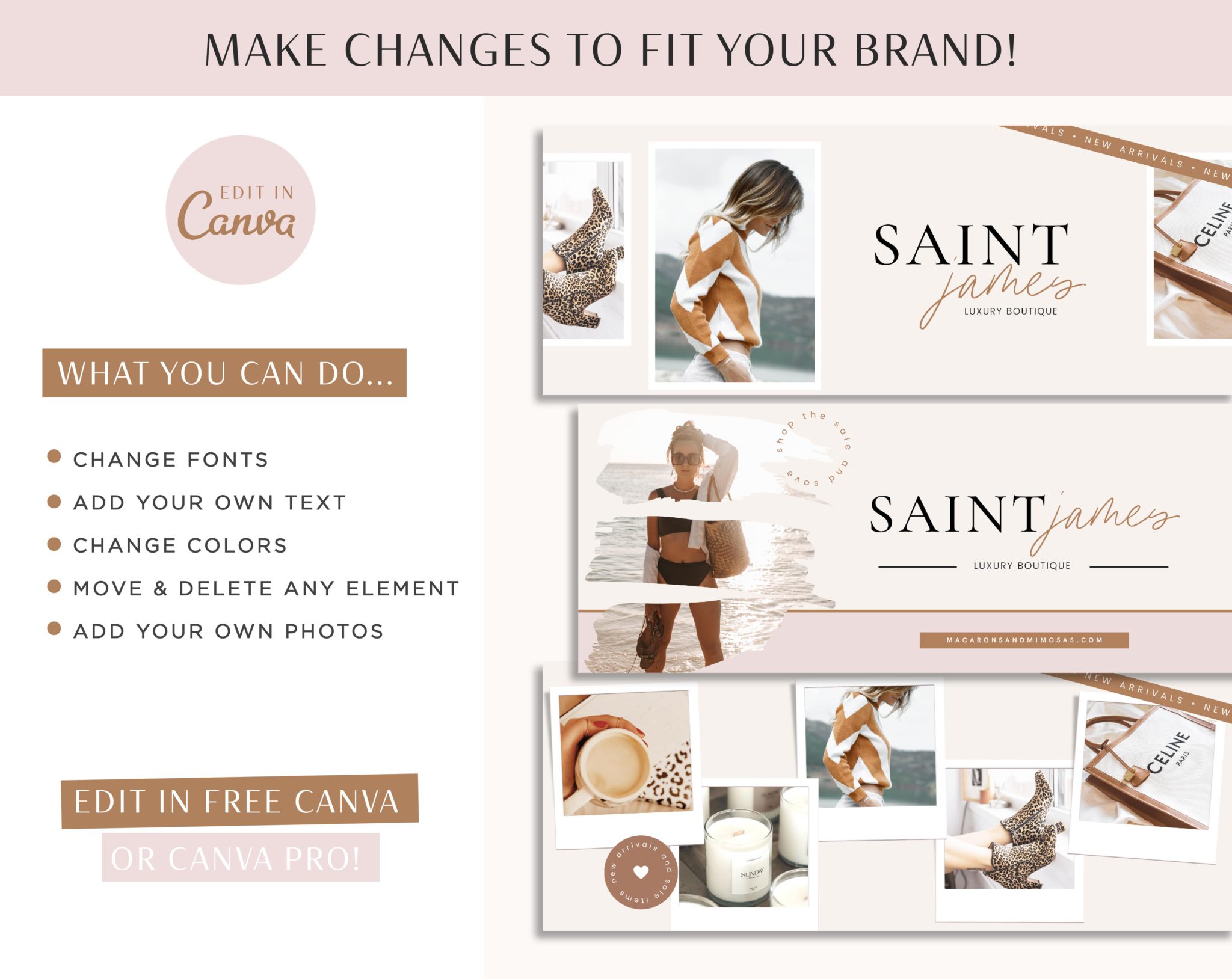 Boho Facebook Cover Photo Set • Macarons and Mimosas