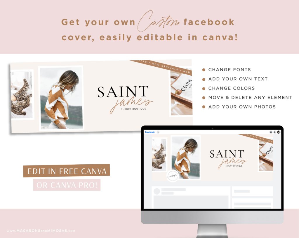 Boho Facebook Cover Photo Set • Macarons and Mimosas