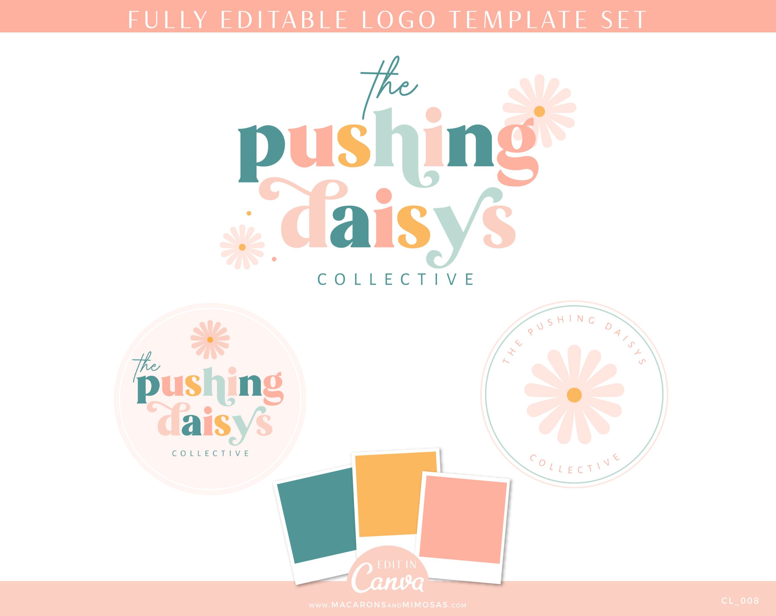 DIY Daisy Logo Design Canva • Macarons and Mimosas