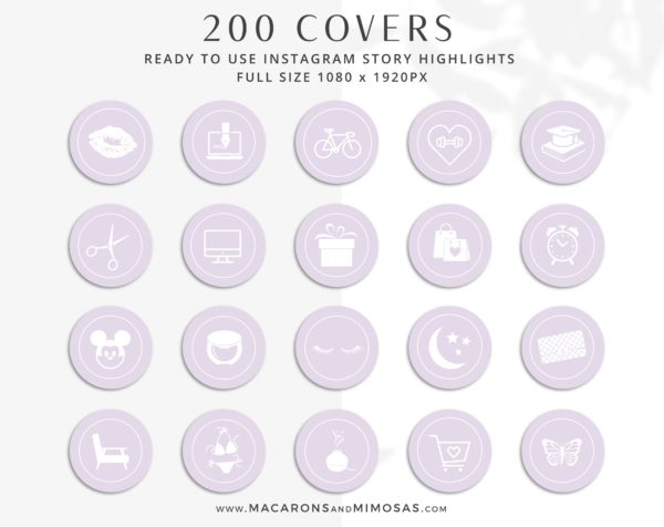 Purple Instagram Highlight Covers • Macarons and Mimosas