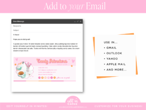 Retro Heart Email Signature Template Canva • Macarons and Mimosas