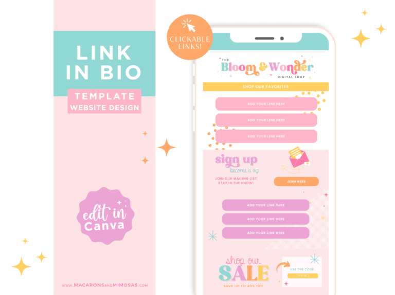 Cute Bio Templates in Pastel Colors • Macarons and Mimosas