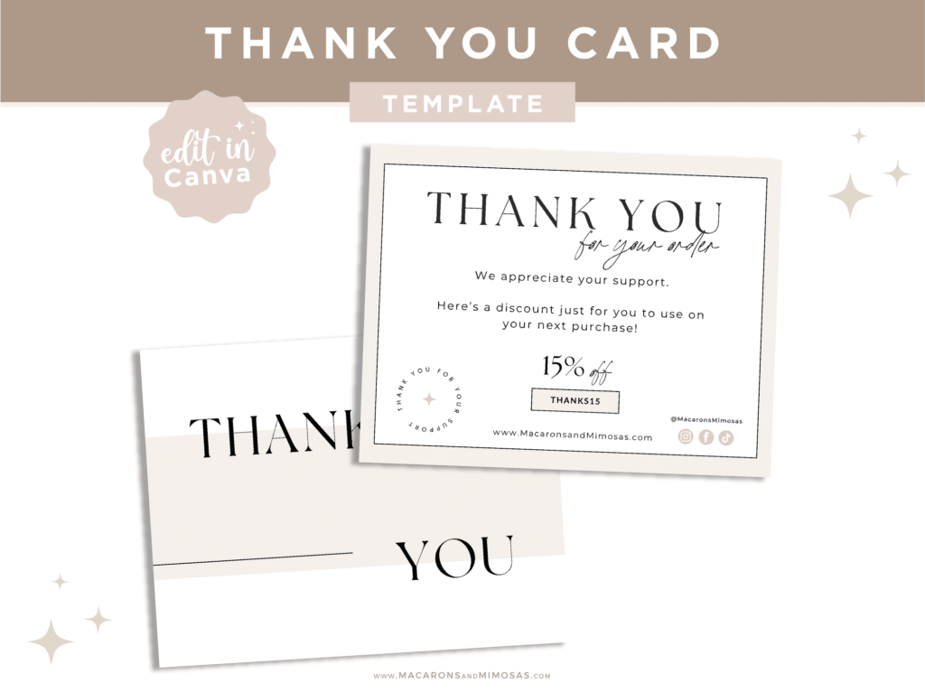 Minimal Thank You Note Template • Macarons and Mimosas