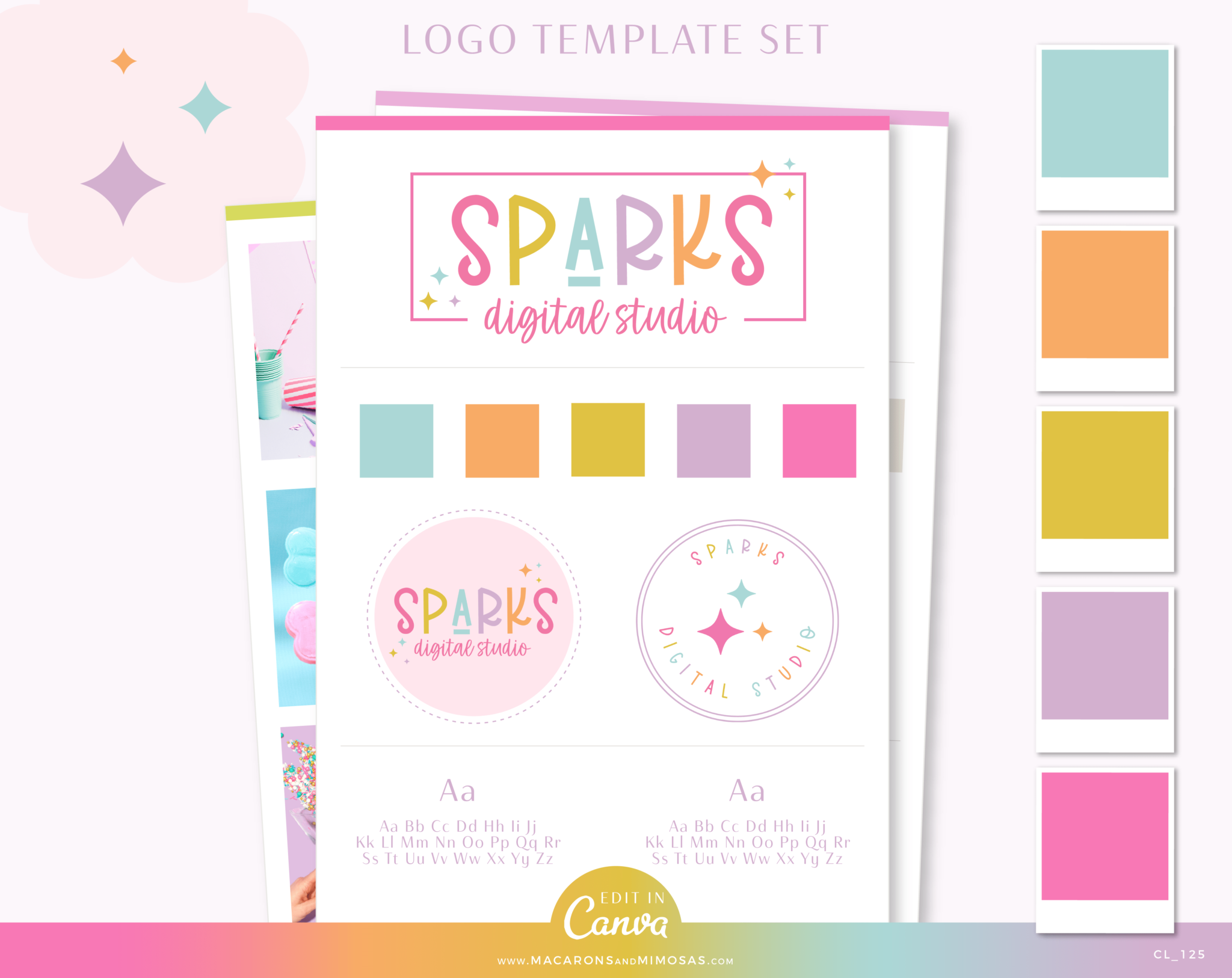 Editable logo designs to customize online • Macarons and Mimosas