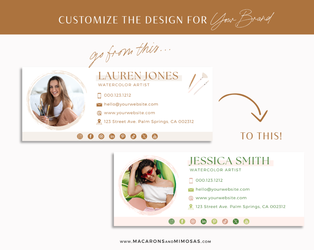 Artist Email Signature • Macarons and Mimosas