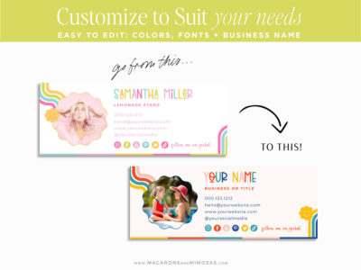 Bright Rainbow Email Signature Template • Macarons and Mimosas