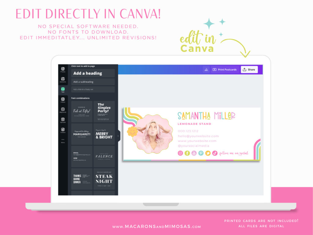 Bright Rainbow Email Signature Template • Macarons and Mimosas