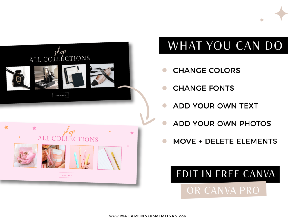 Website Banner Templates • Macarons and Mimosas
