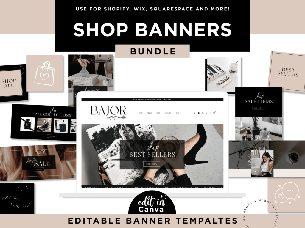 Website Banner Templates • Macarons and Mimosas