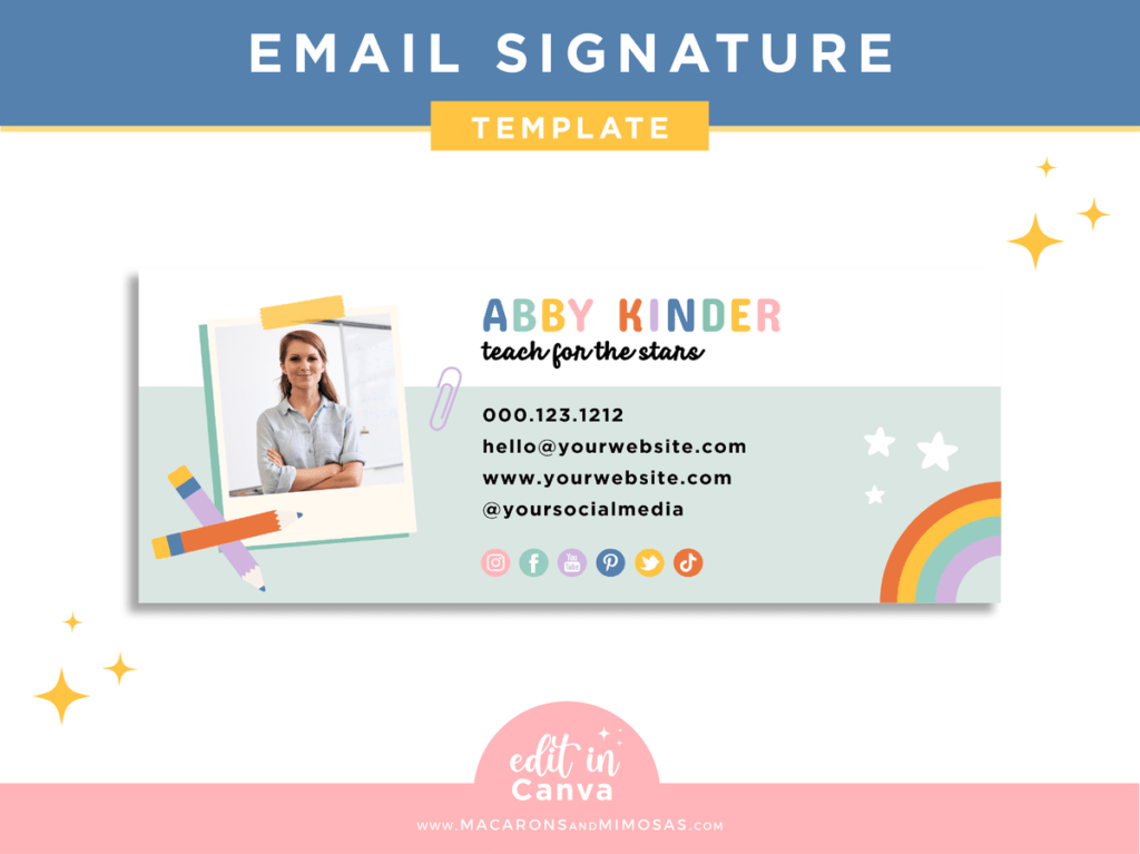Teacher Email Signature • Macarons and Mimosas