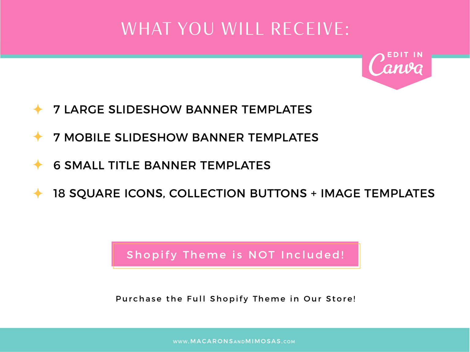 Editable Canvas Banner Templates • Macarons and Mimosas