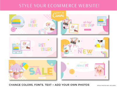 Editable Canvas Banner Templates • Macarons and Mimosas