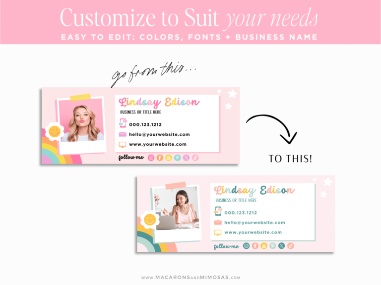 Email Signature for Small Business Owner • Macarons and Mimosas