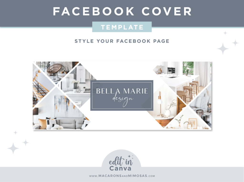 Canva Facebook Cover Template • Macarons and Mimosas