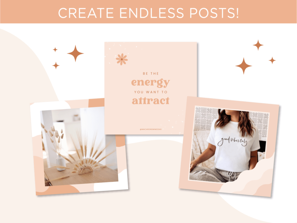 Neutral Boho Instagram Post Templates • Macarons and Mimosas